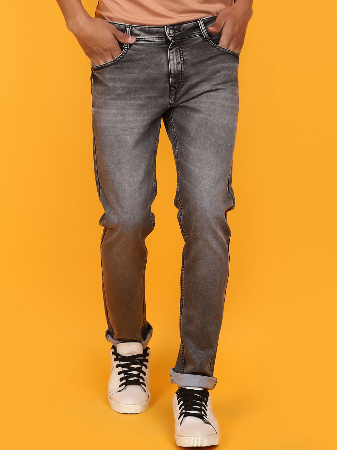 Buy V Mart Men Slim Fit Heavy Fade Whiskers & Chevrons Cotton Jeans ...