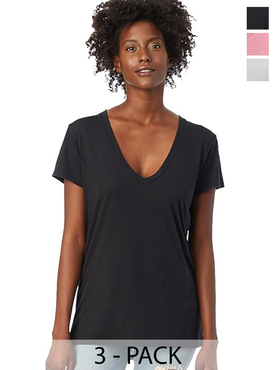 Buy COLOR CAPITAL Pack Of 3 V Neck Relaxed Fit T Shirts - Tshirts for ...