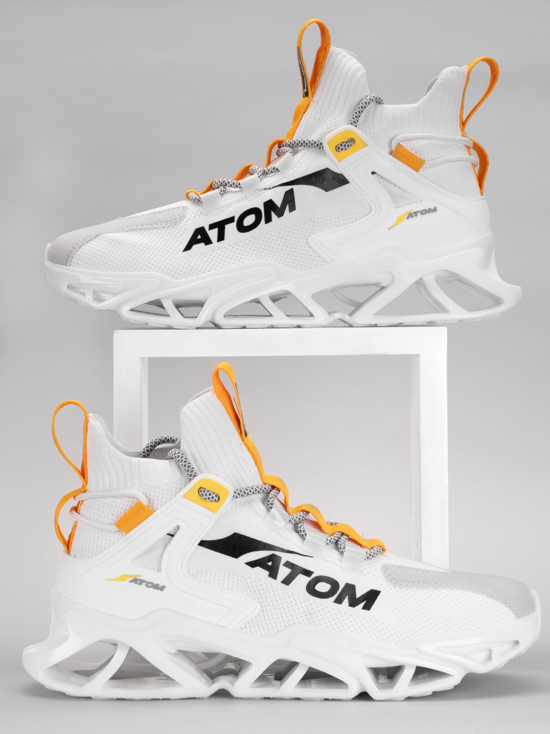 Buy Atom Men Printed Mid Top Lace Up Sneakers - Casual Shoes for Men ...