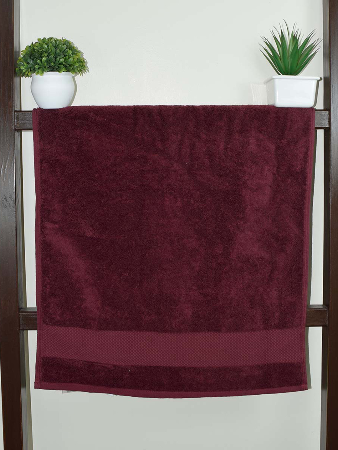 Buy Aura Maroon Organic Cotton 610 GSM Hand Towel - Hand Towels for ...