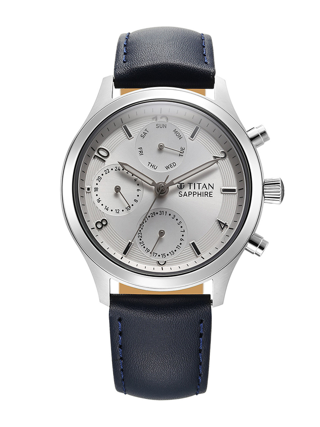 Buy Titan Men Textured Dial & Leather Straps Analogue Watch 1874SL04 ...