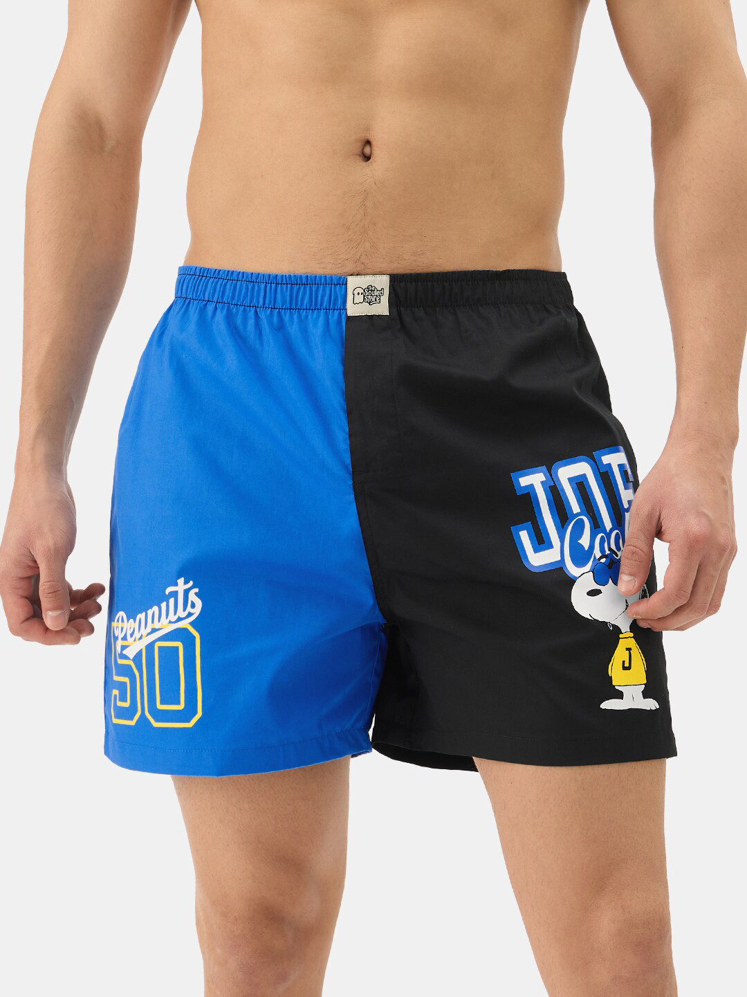 Buy The Souled Store Blue Peanuts Joe Cool Printed Pure Cotton Boxers ...