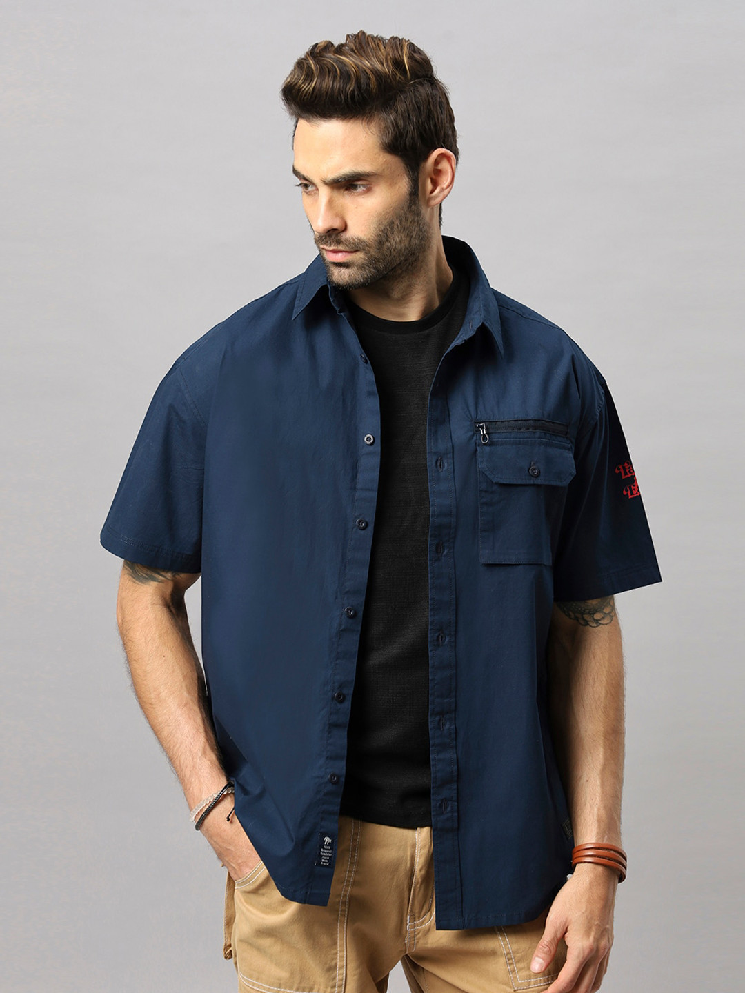 Buy The Roadster Lifestyle Co. Relaxed Opaque Pure Cotton Shacket ...
