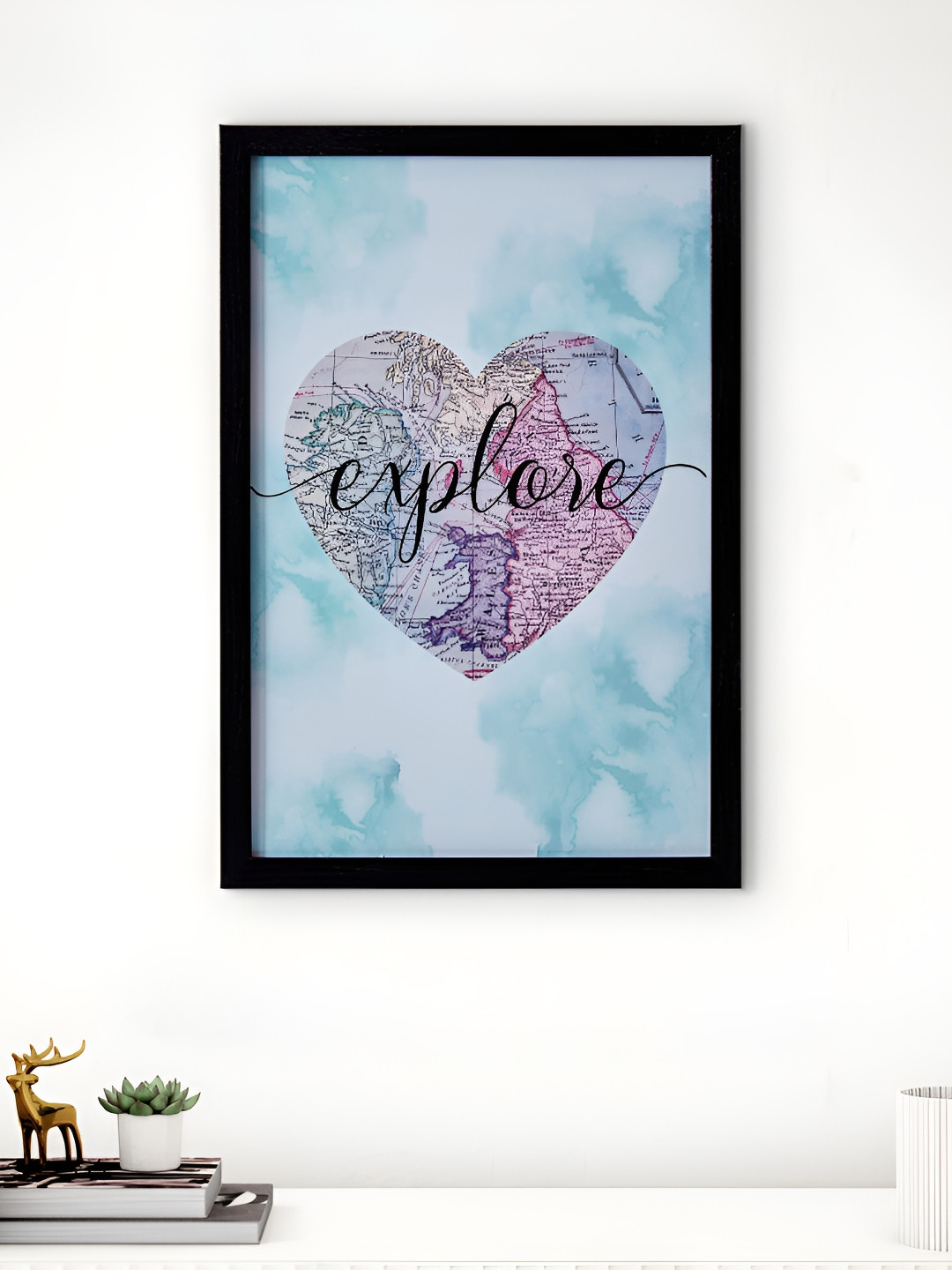 Buy Home Centre Black & Blue Spectrum Explore Canvas MDF Wall Photo ...