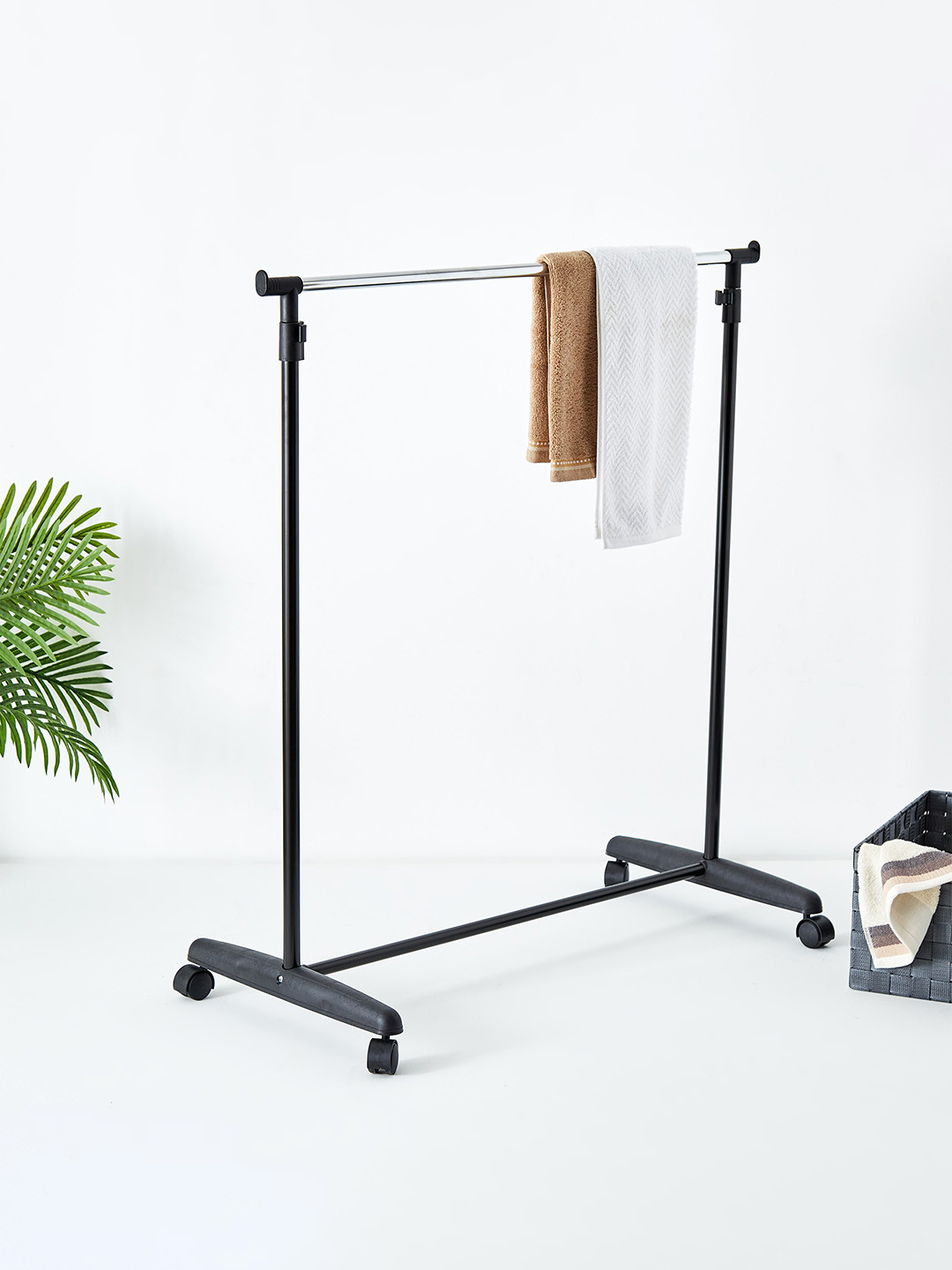 Buy Home Centre Black Set Of 1 Stainless Steel Garment Rack ...