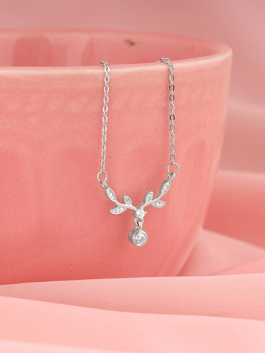 Buy GIVA Rhodium Plated 925 Sterling Silver Contemporary Pendants With ...