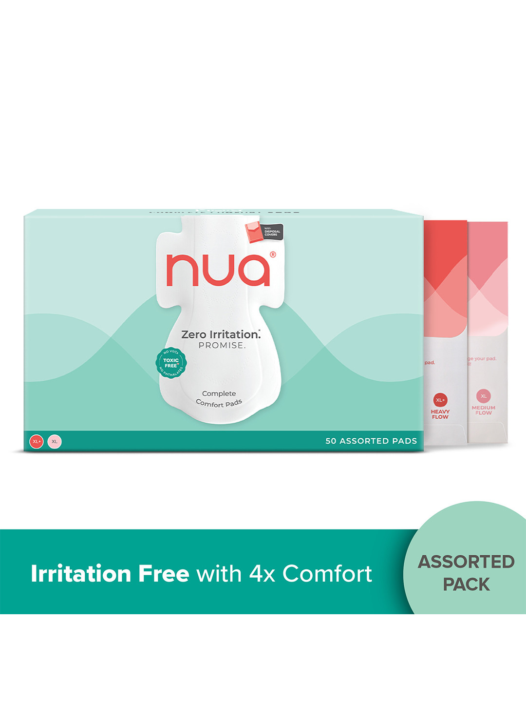 Buy Nua Complete Comfort 25 Heavy Flow Pads & 25 Medium Flow Pads ...