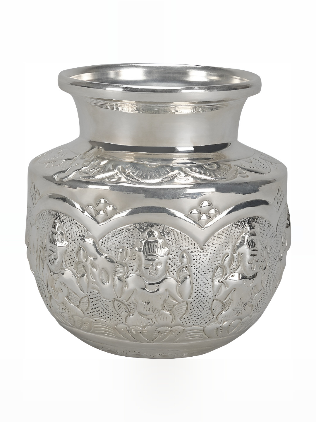 Buy Sigaram Textured German Silver Kalash Chambu - Pooja Essentials for ...