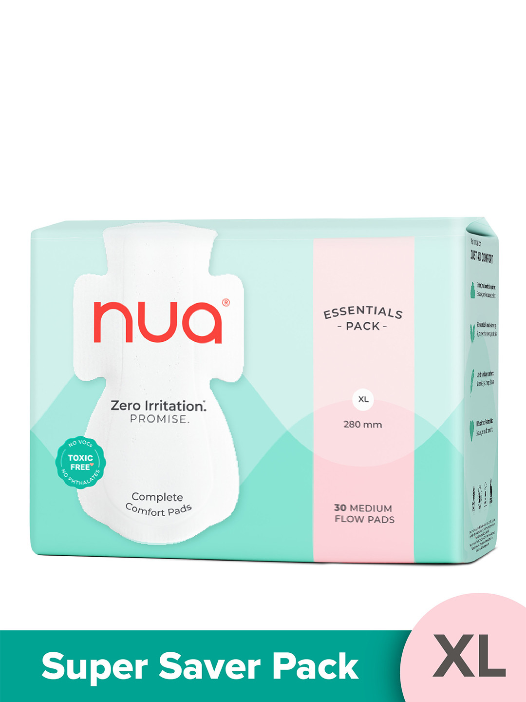 Buy Nua Complete Comfort 30 Medium Flow Pads - Sanitary Napkins for ...