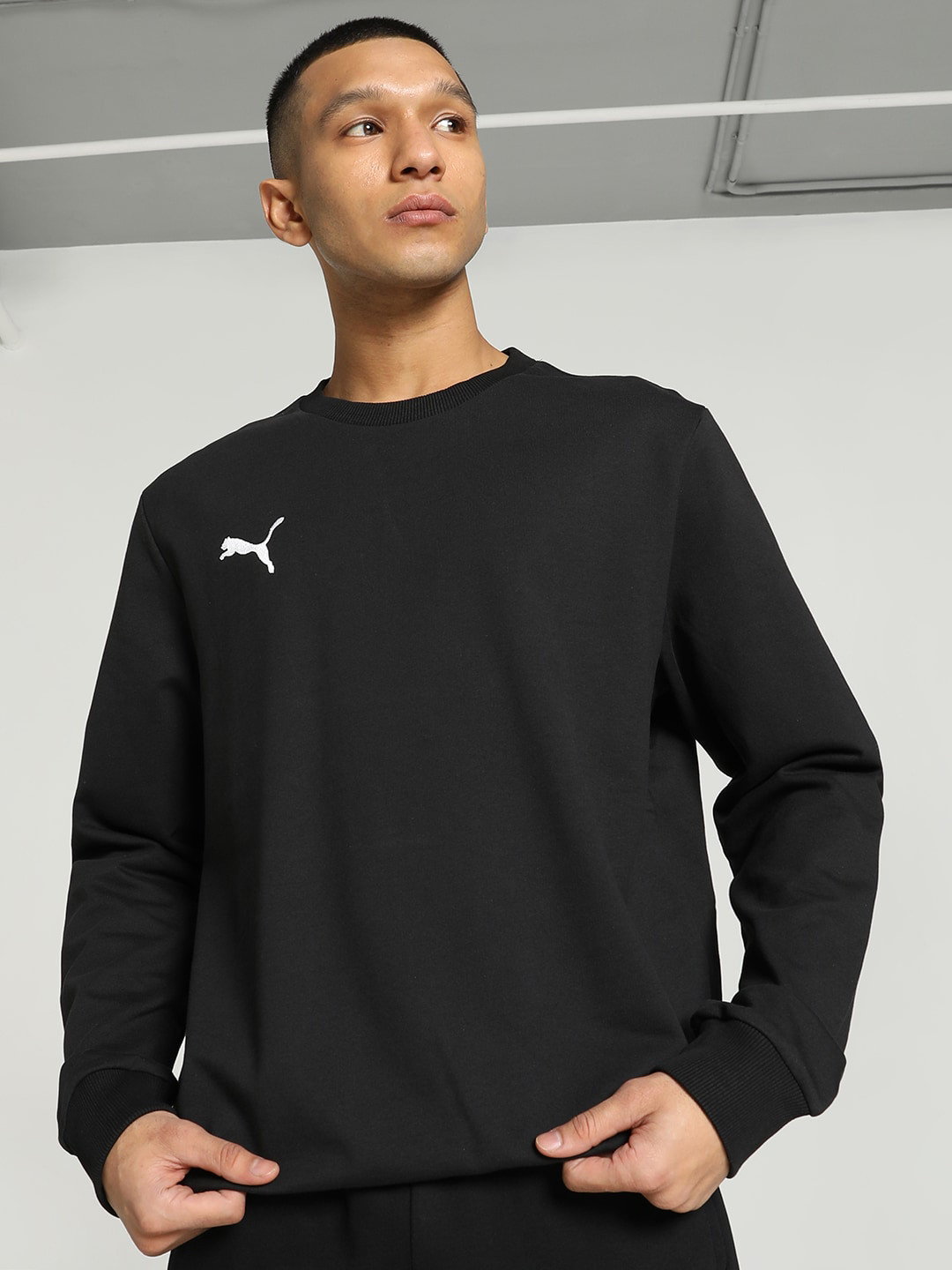 Buy Puma TeamGOAL Casuals Brand Logo Printed Cotton Football Sweatshirt ...