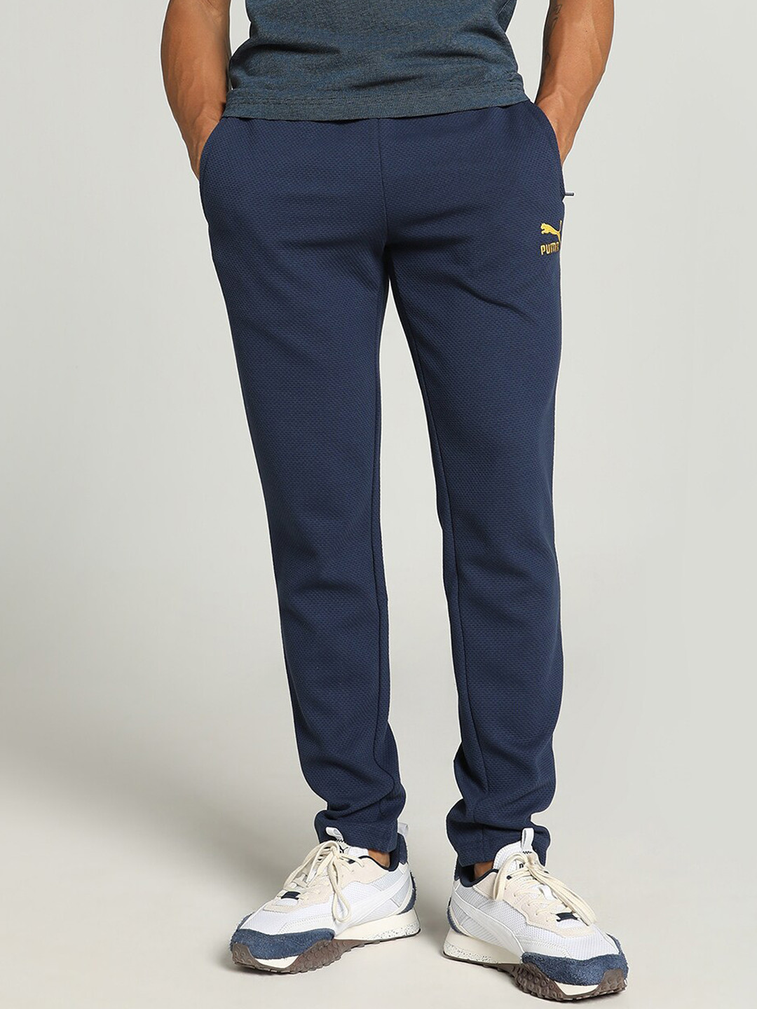 Buy Puma Classics Jacquard Men Cotton Slim Fit Track Pant - Track Pants ...