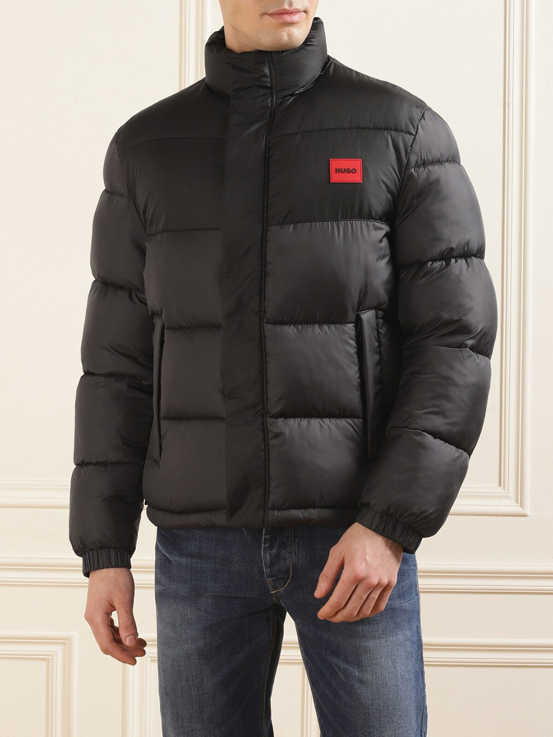 Buy HUGO Stand Collar Puffer Jacket - Jackets for Men 28056212 | Myntra