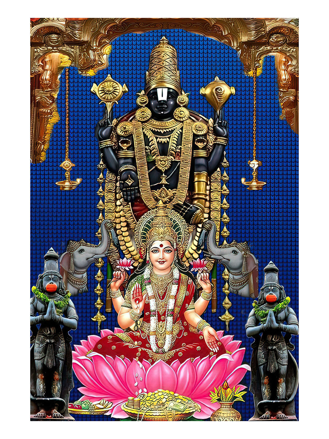 Buy British Terminal Blue Tirupati Balaji Lord Venkateswara Printed ...
