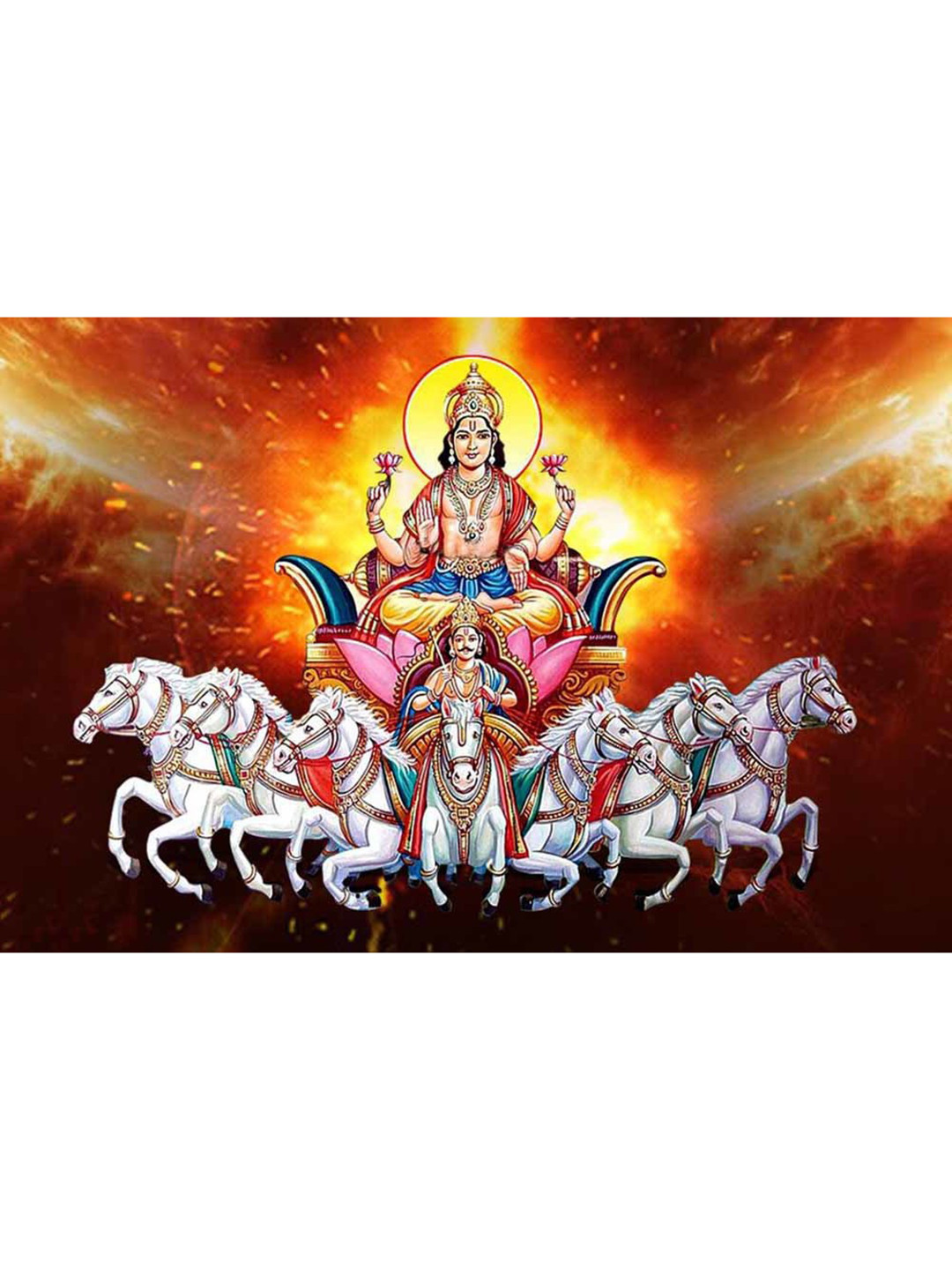 Buy British Terminal Lord Surya Dev Religious Wall Sticker - Decals And ...