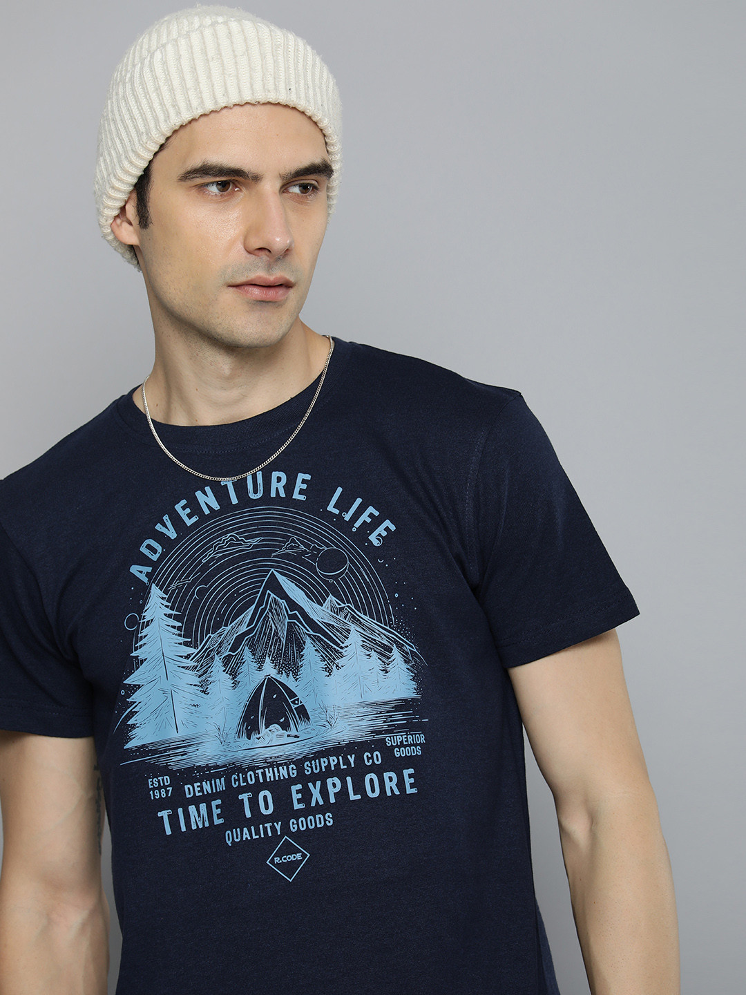 Buy R.Code By The Roadster Life Co. Men Graphic Printed T Shirt ...