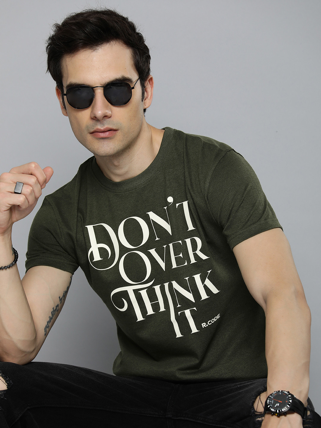 Buy R.Code By The Roadster Life Co. Men Typography Printed T Shirt ...