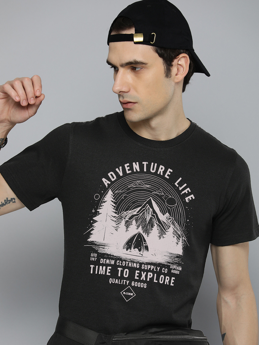 Buy R.Code By The Roadster Life Co. Men Graphic Printed T Shirt ...