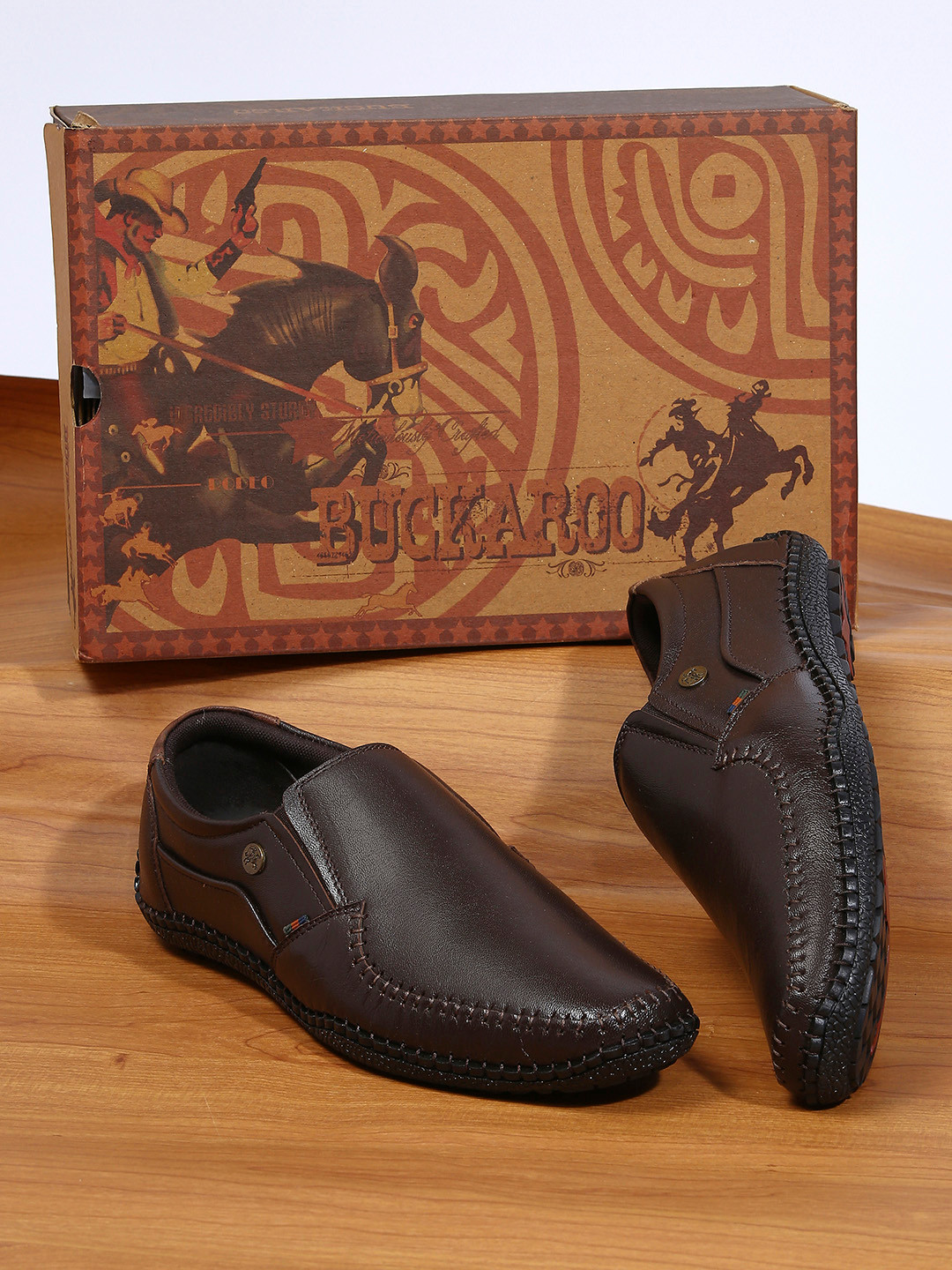 Buy Buckaroo Men Round Toe Leather Loafers - Casual Shoes for Men ...