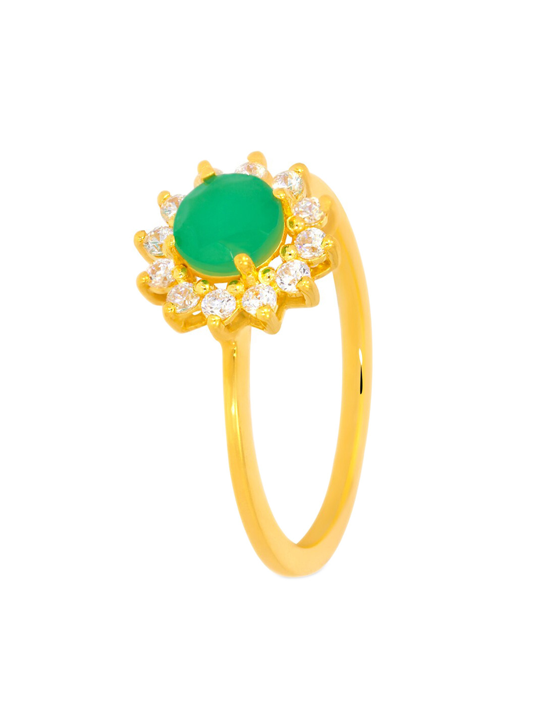 Buy BHIMA 22K Hallmark 916 Purity Yellow Gold Floral Stone Ring - Ring ...