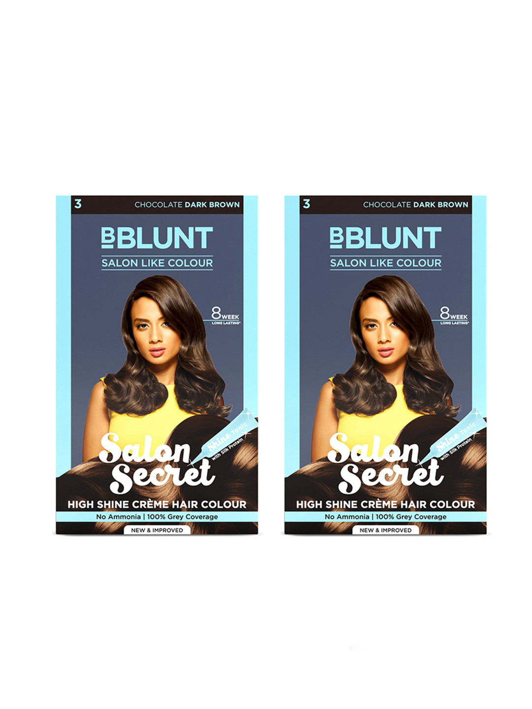 Buy BBLUNT 2 Pcs Salon Secret High Shine Crme Ammonia Free Hair Colour ...