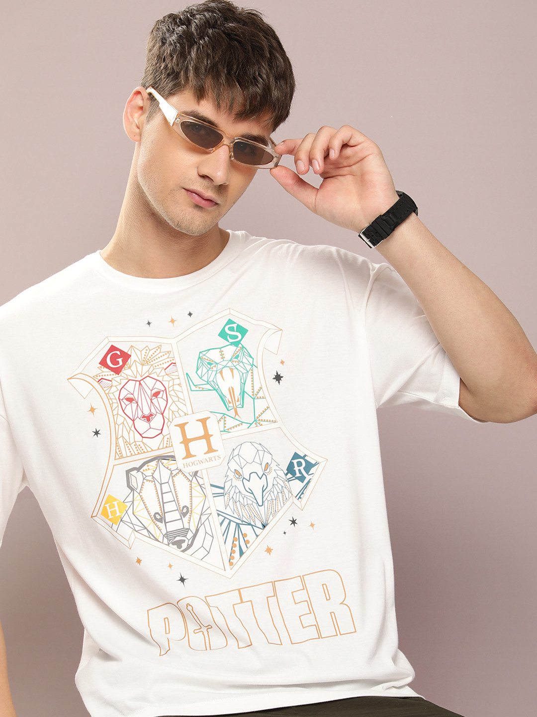 Buy Kook N Keech Harry Potter Men Harry Potter Printed Oversized Drop ...