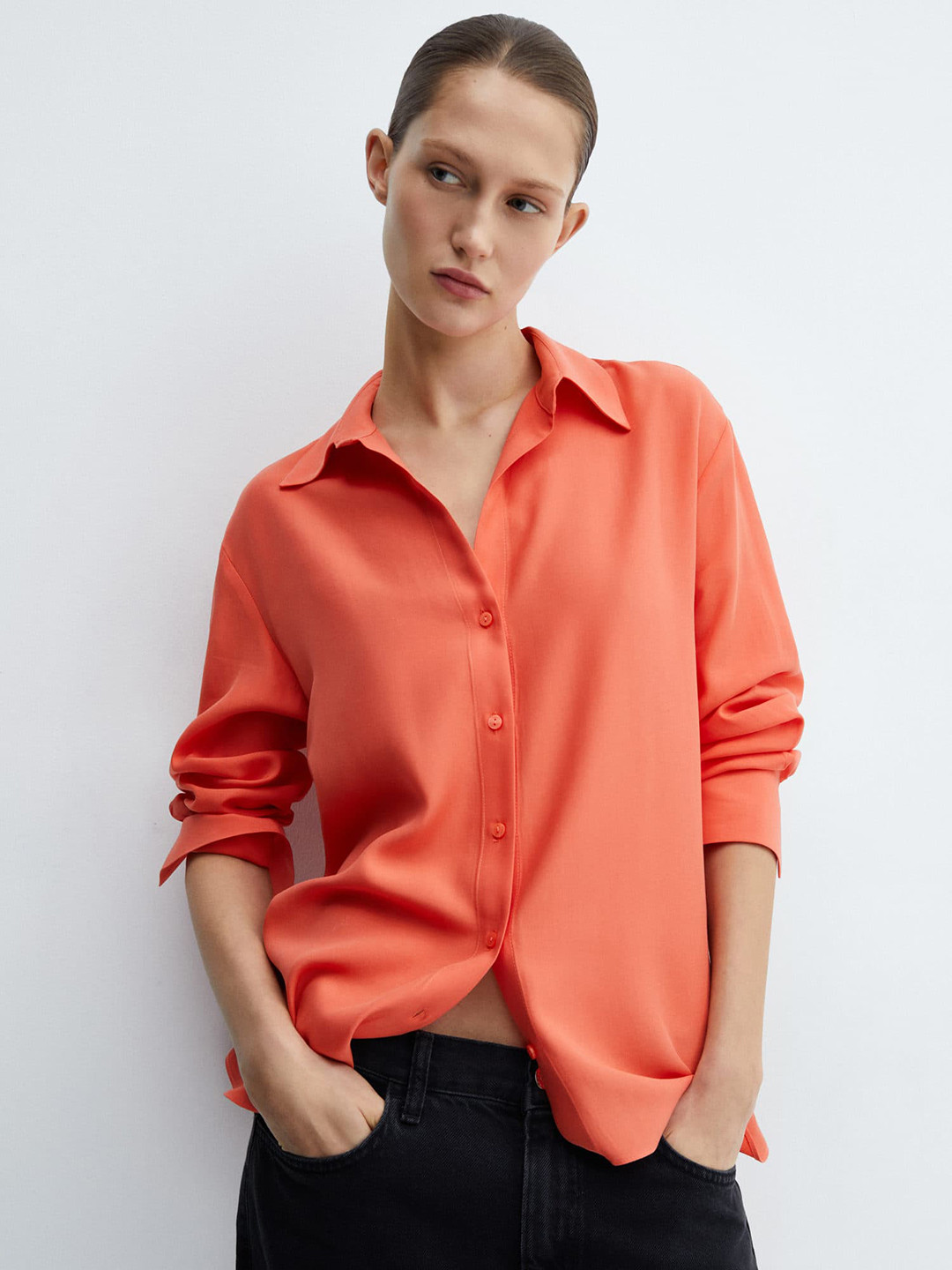 Buy MANGO Women Solid Casual Shirt - Shirts for Women 28084122 | Myntra