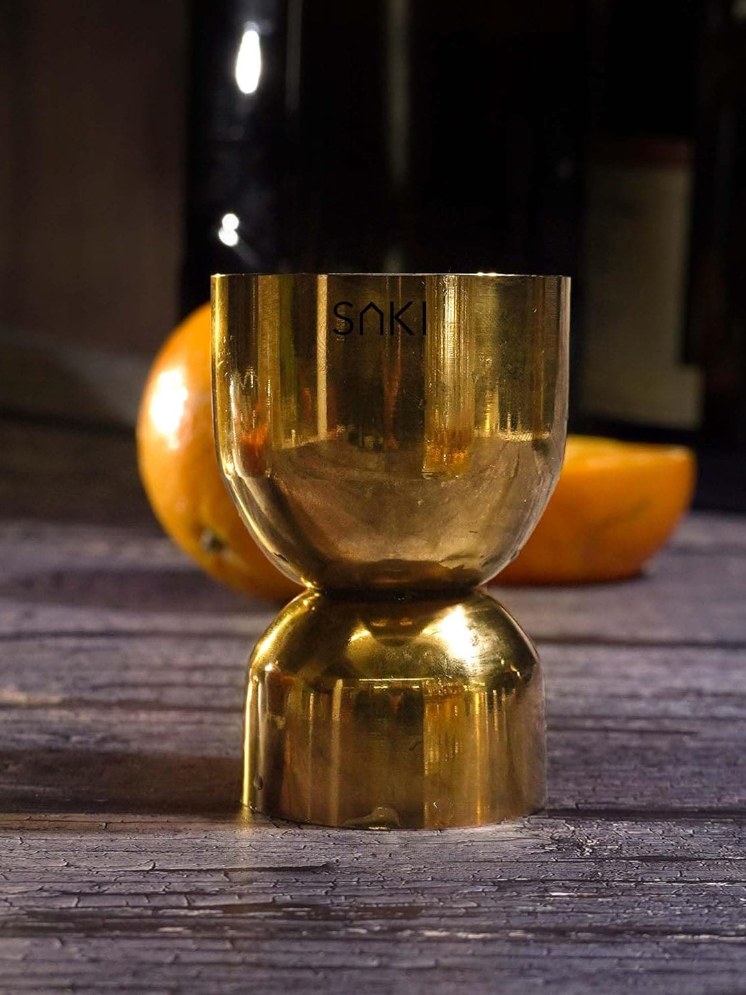 Buy SAKI Gold Toned Brass Double Side Jigger 60 Ml - Peg Measure for ...