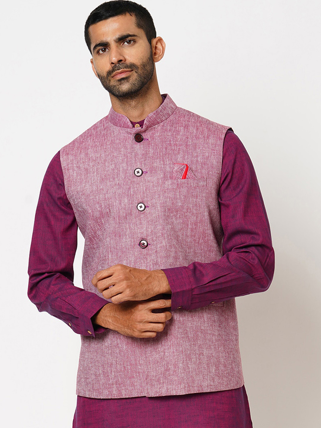 Buy Indivisual Clothing Woven Design Nehru Jacket - Nehru Jackets for ...