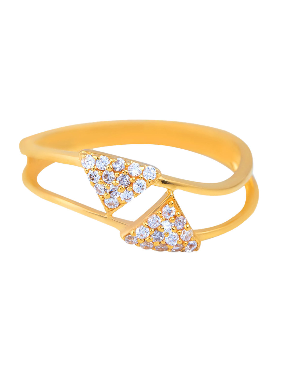 Buy BHIMA 22K Hallmark 916 Purity Yellow Gold Triangle Stone Ring ...