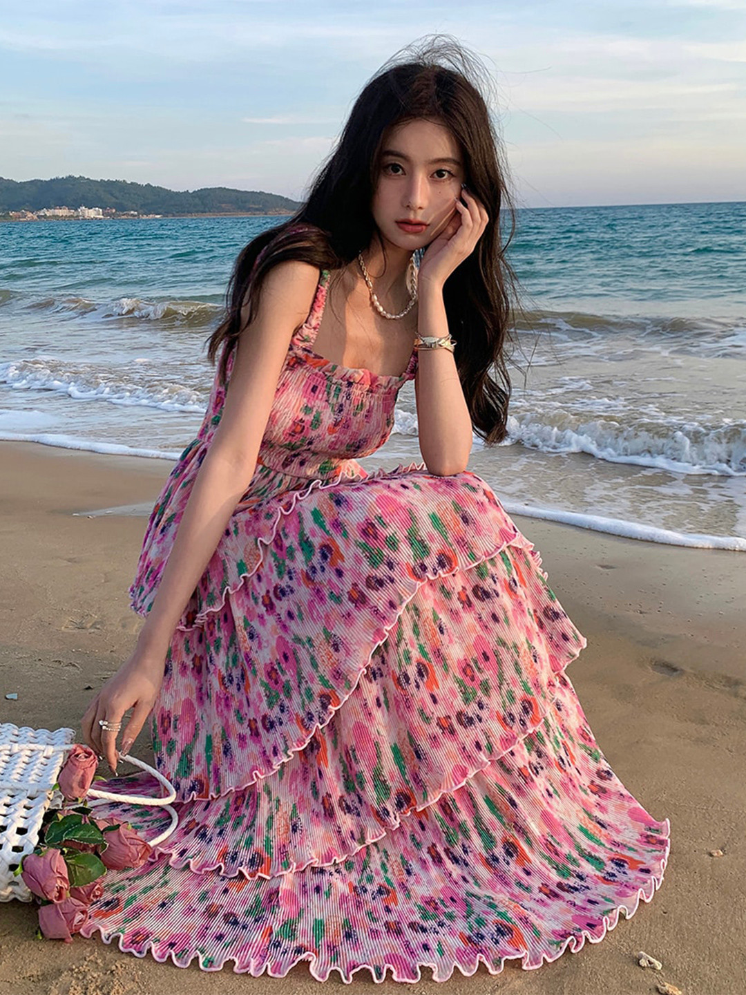 Buy JC Mode Floral Print Halter Neck Maxi Dress - Dresses for Women ...
