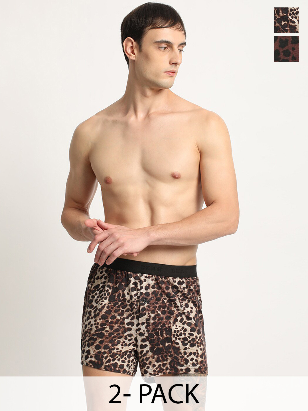 Buy THE BEAR HOUSE Pack Of 2 Assorted Pure Cotton Boxers BOX LEOR BR ...