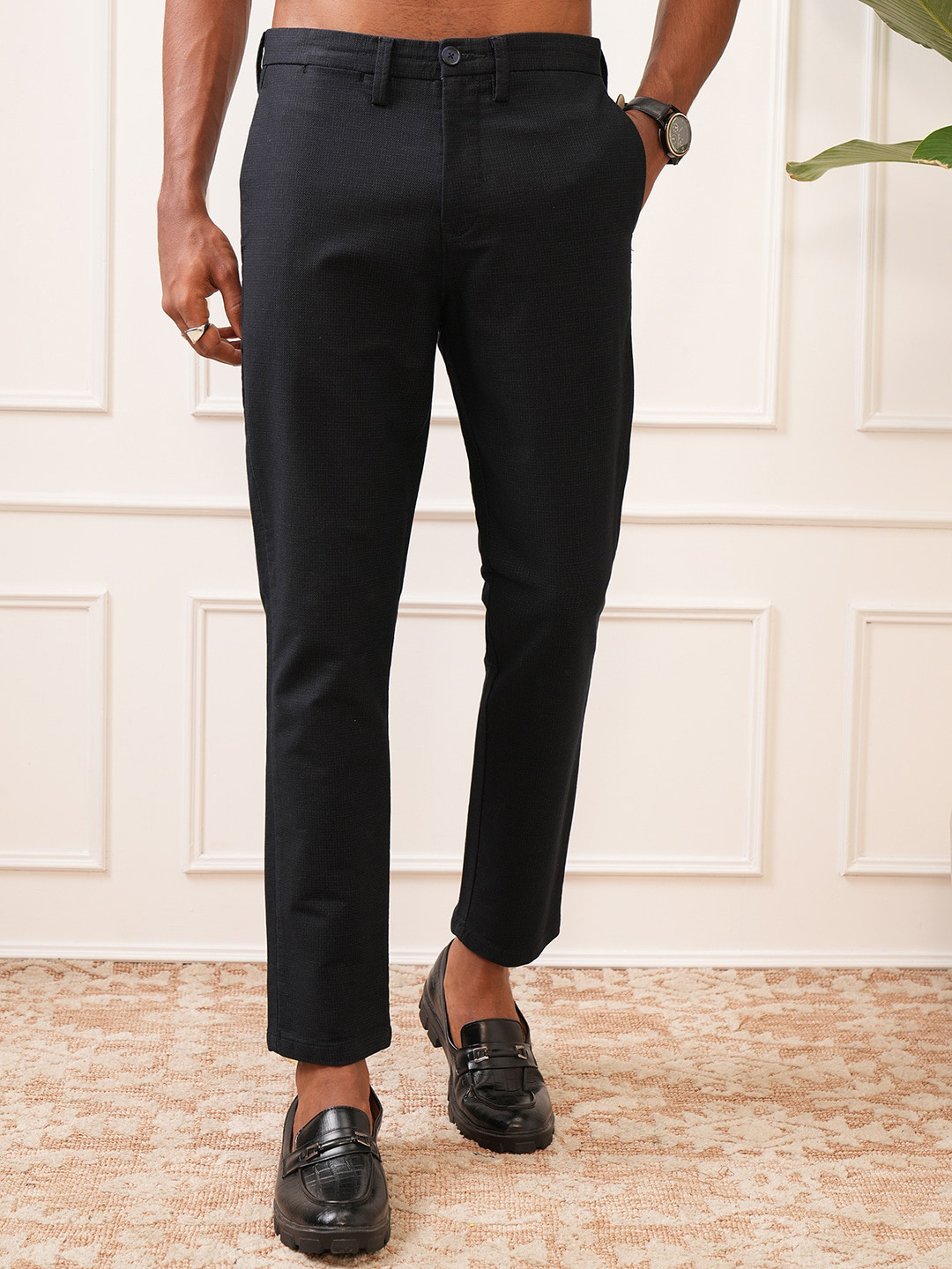 Buy LOCOMOTIVE Men Premium Mid Rise Slim Fit Ankel Lenth Trouser ...