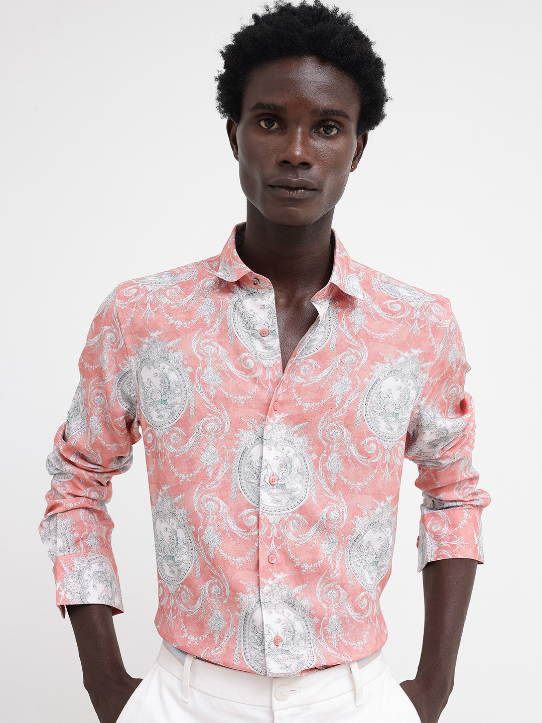 Buy RARE RABBIT Men Meridin Ls Regular Fit Classic Opaque Printed Shirt ...