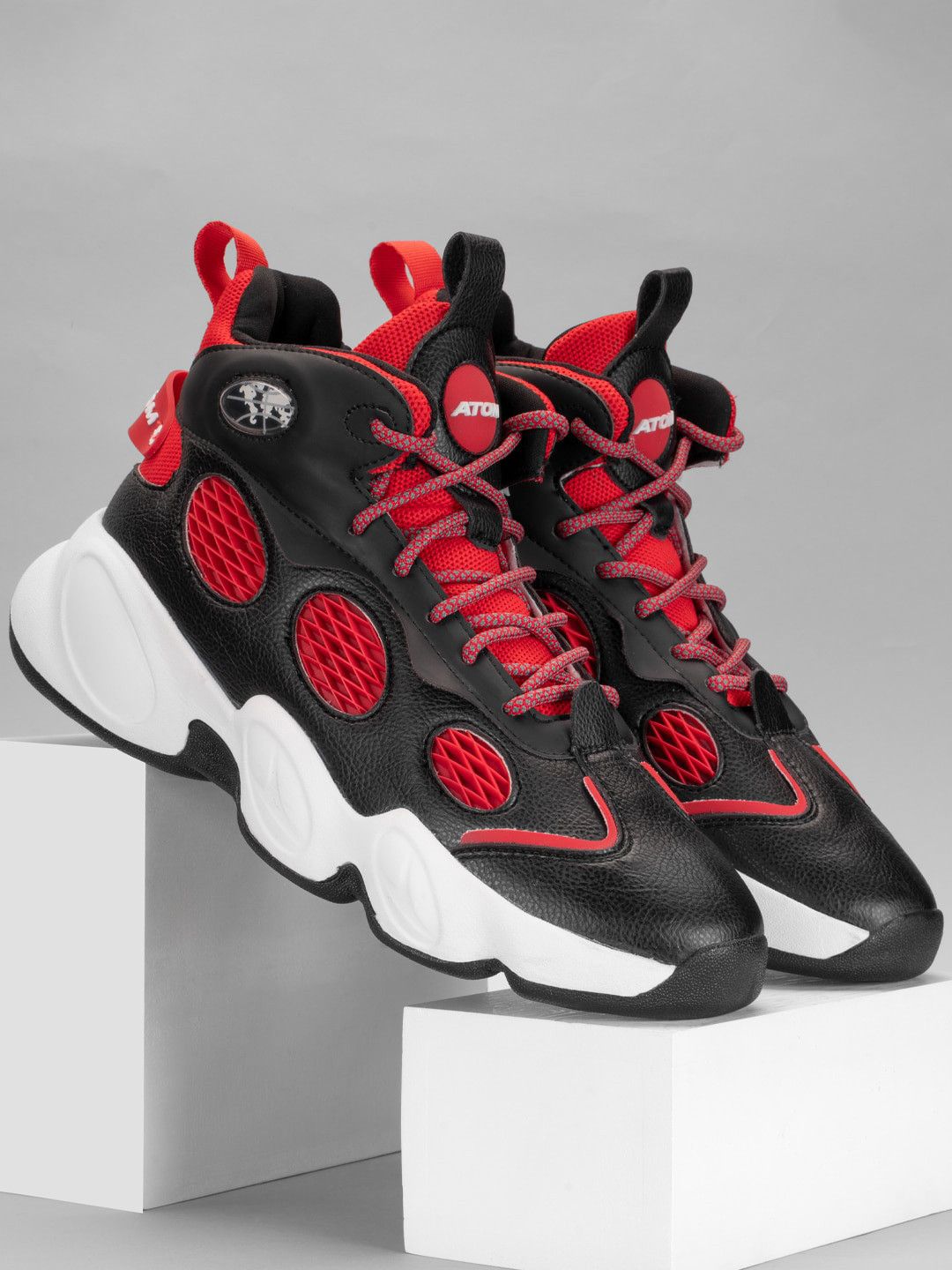 Buy Atom Men Colourblocked Mid Top Lace Up Sneakers - Casual Shoes for ...