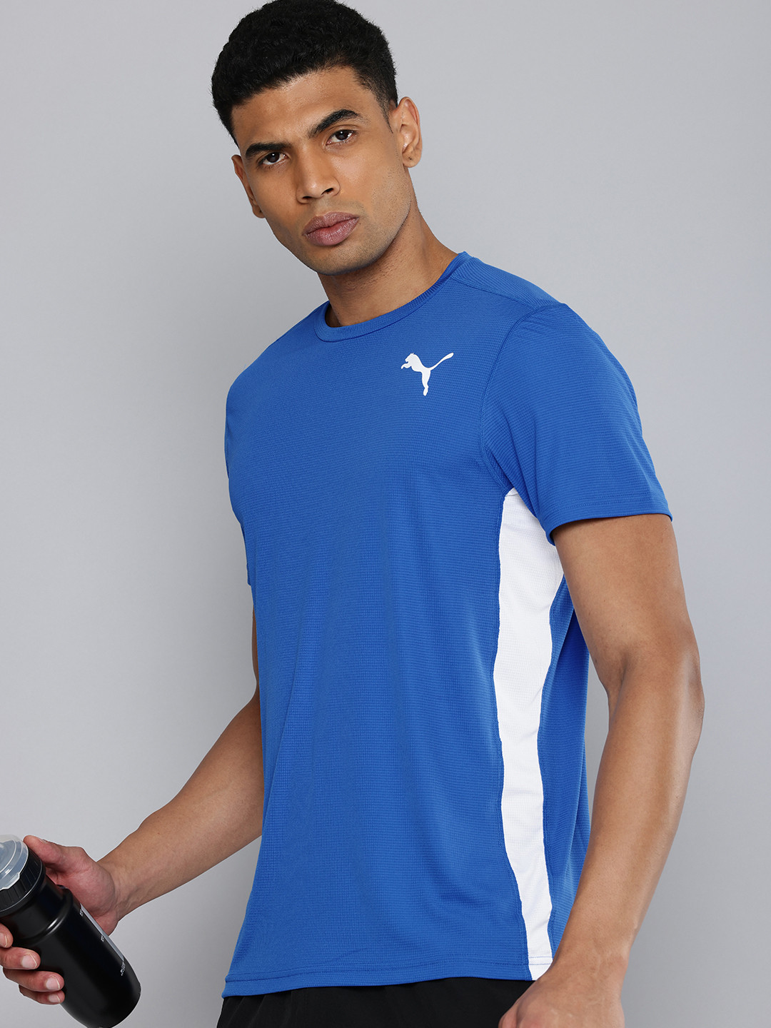 Buy Puma Cross The Line 2.0 Checked Running Sports T Shirt - Tshirts ...