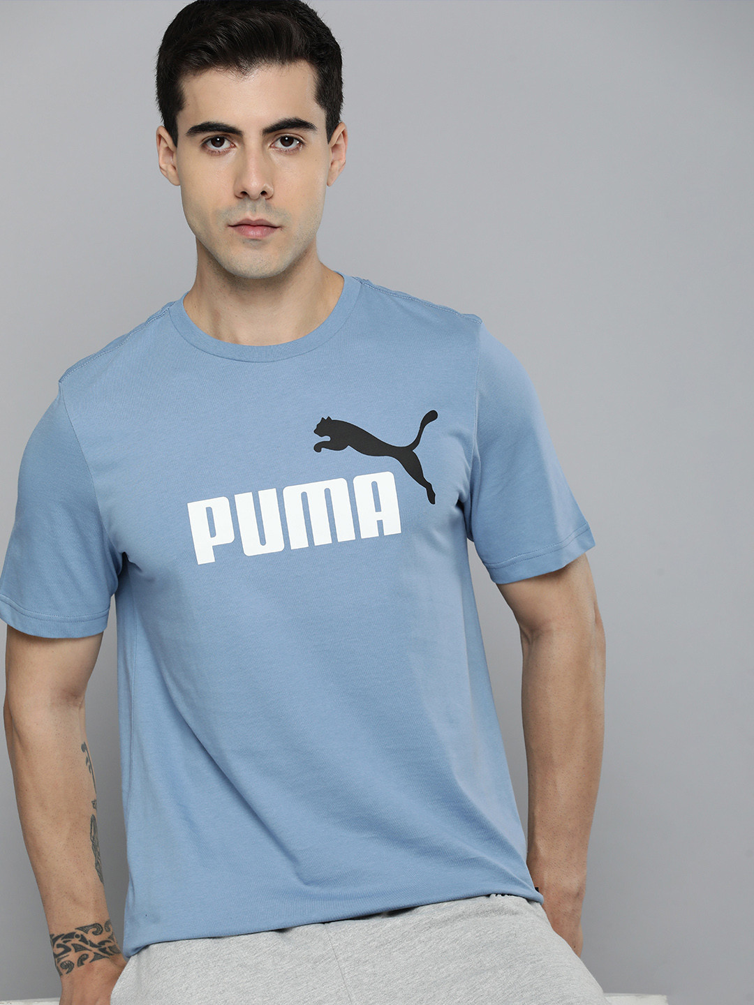 Buy Puma Men 2 Color Logo Printed Pure Cotton T Shirt - Tshirts for Men ...