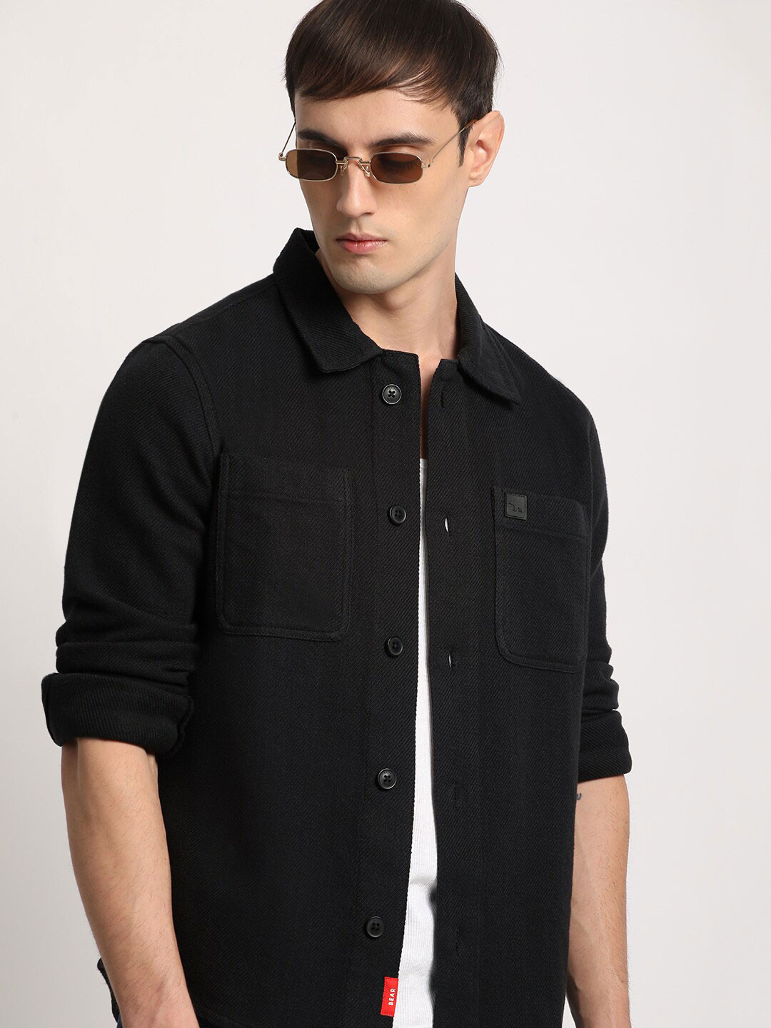 Buy THE BEAR HOUSE Men Solid Regular Fit Cotton Shacket - Shackets for ...