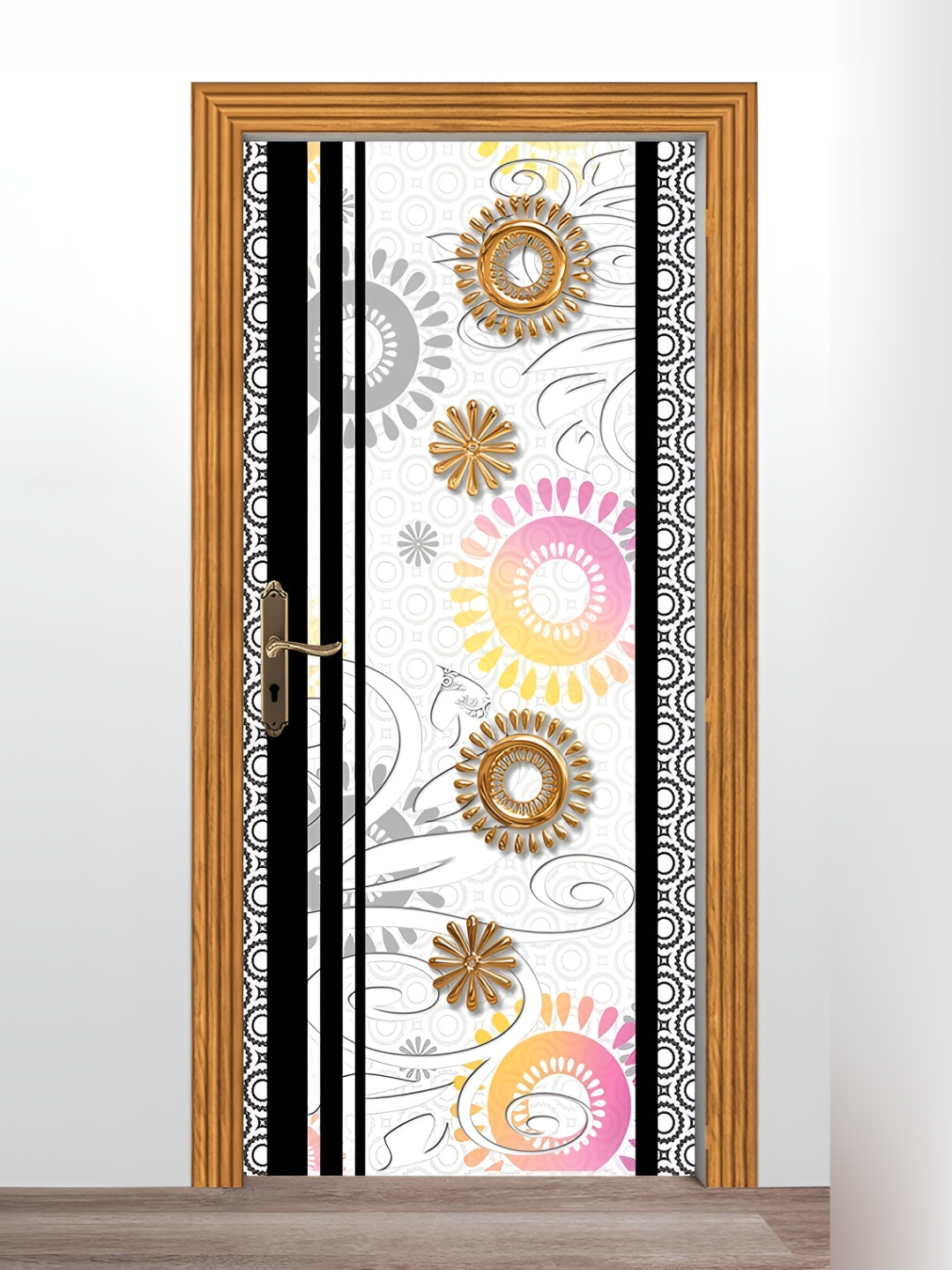 Buy British Terminal White & Pink Printed Self Adhesive Door Sticker ...