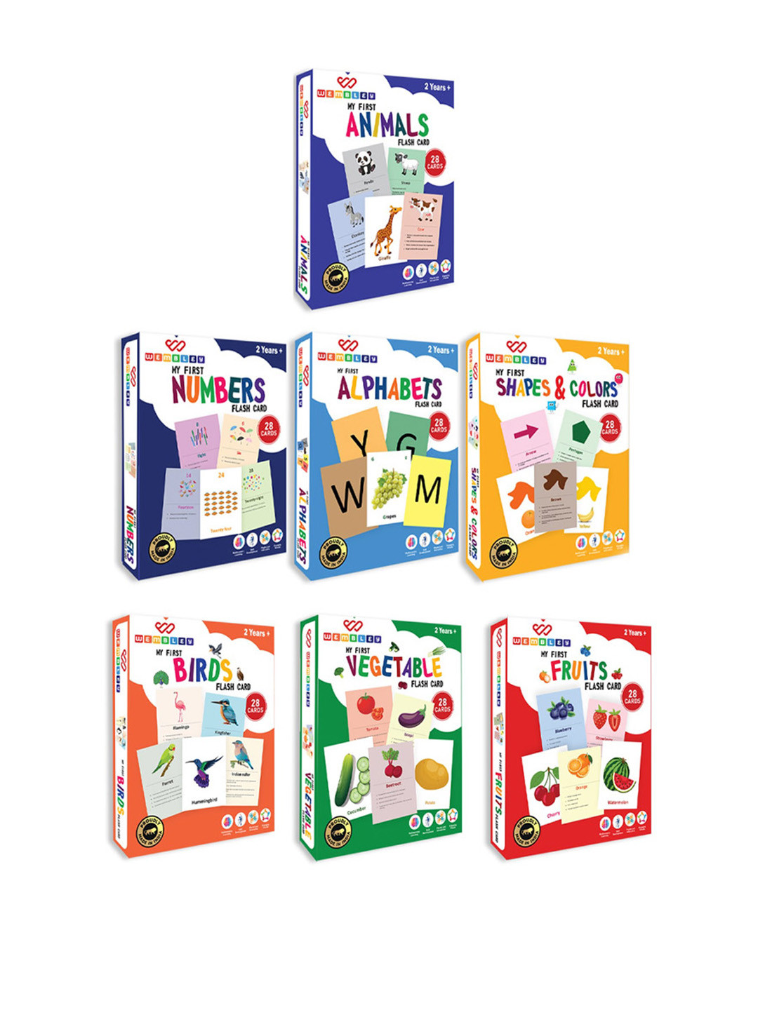 Buy WEMBLEY Kids Set Of 4 Skill Development Toy Flash Cards - Learning And Development Toys for ...
