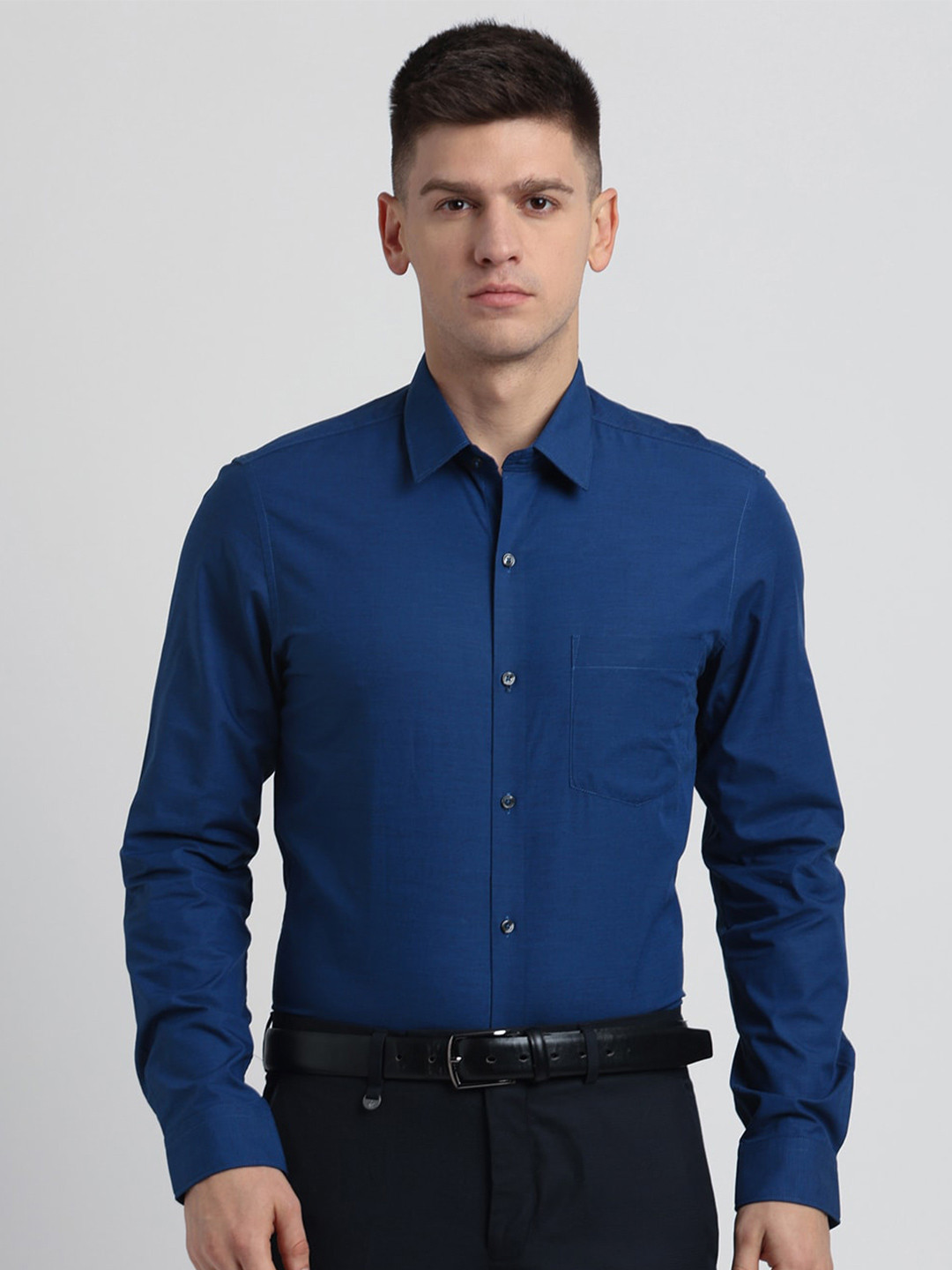 Buy Turtle Slim Fit Spread Collar Long Sleeves Cotton Formal Shirt ...