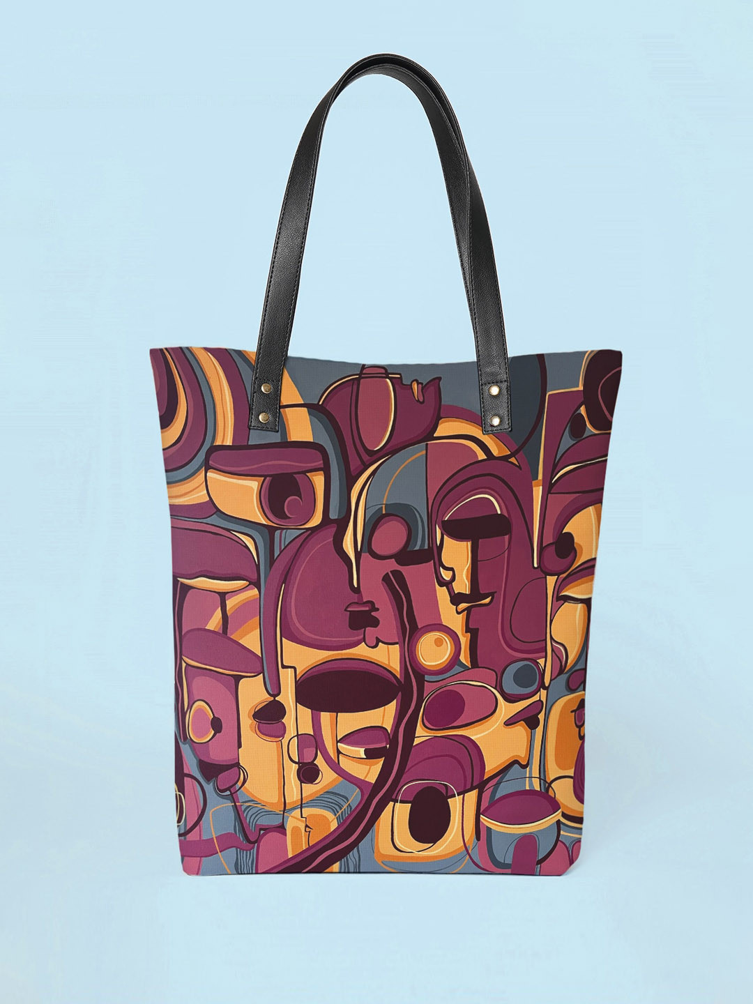 Buy Kalankit Graphic Printed Shopper Vegan Leather Oversized Tote Bag ...