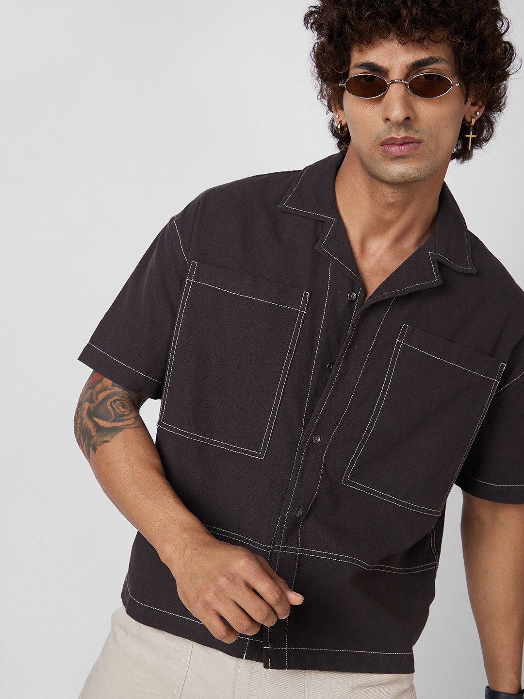 Buy VASTRADO Classic Short Sleeves Cotton Opaque Casual Shirt ...