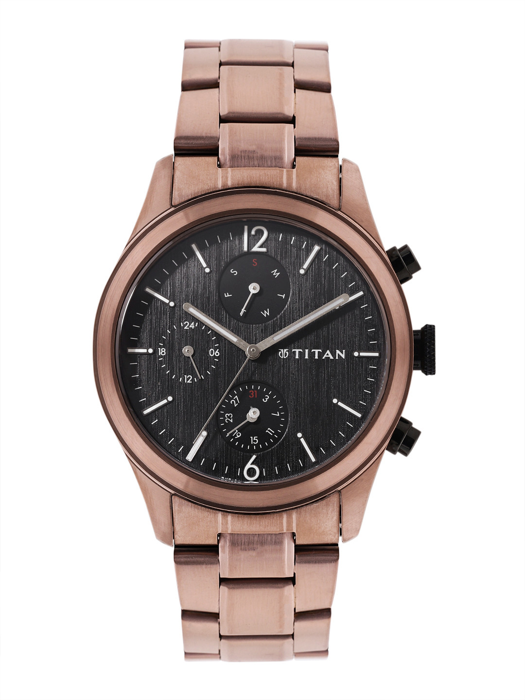 Buy Titan Men Classique Bracelet Style Analogue Watch 1805KM08 Black ...