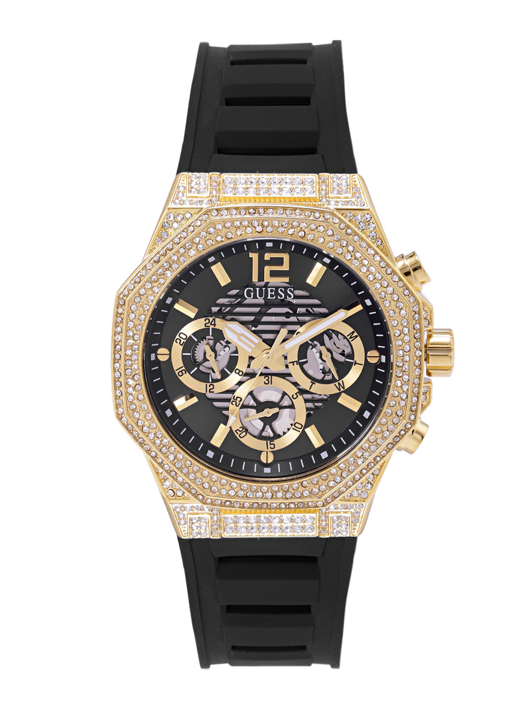 Buy GUESS Men Embellished Momentum Analogue Watch GW0518G2 - Watches ...