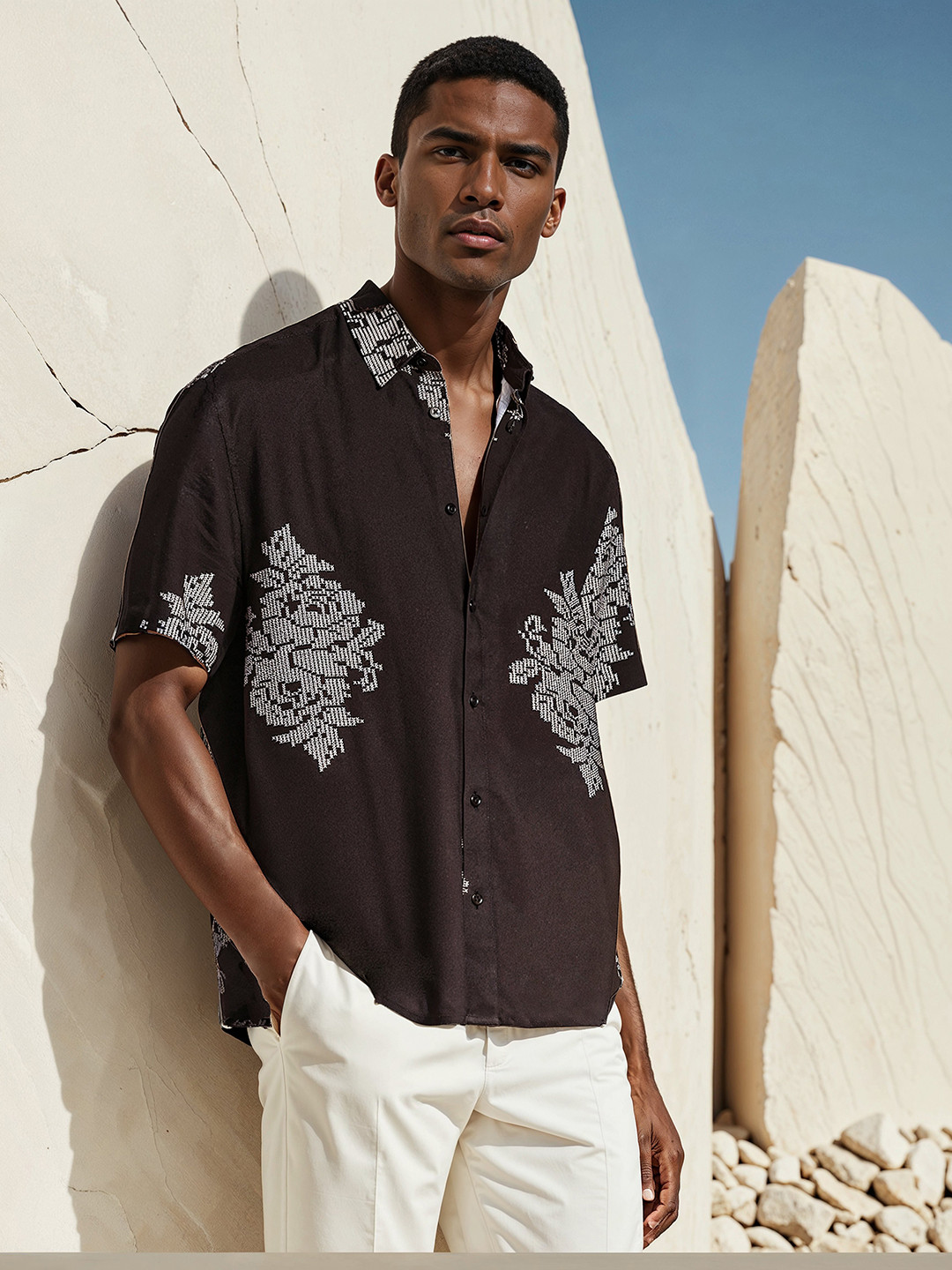 Buy H&M Patterned Resort Shirt - Shirts for Men 28190456 | Myntra