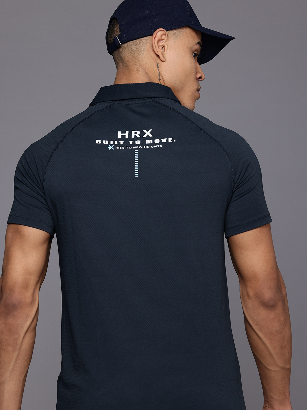 Buy HRX By Hrithik Roshan Men Printed Polo Collar Sports T Shirt ...