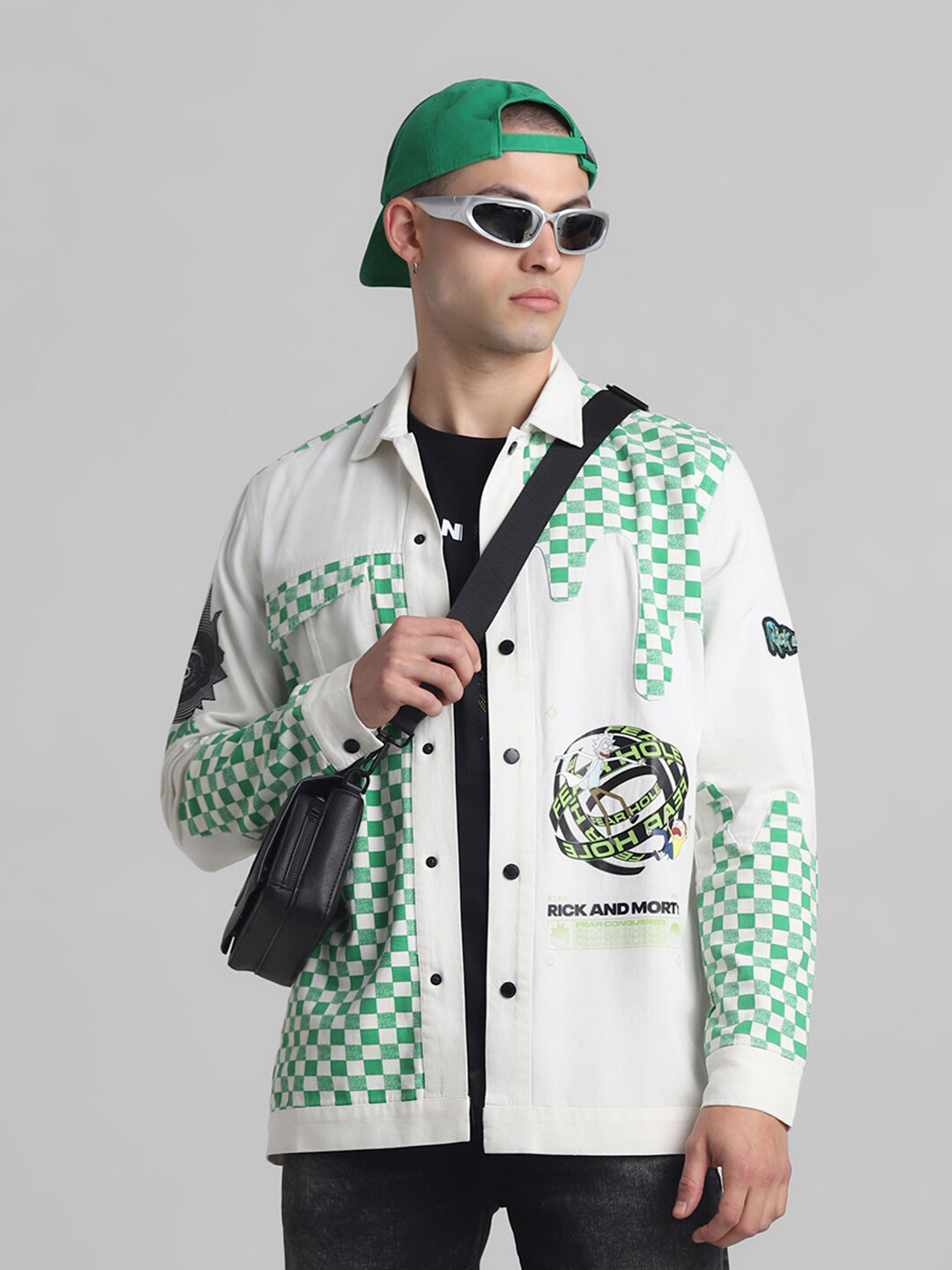 Buy Jack & Jones Rick & Morty Printed Long Sleeves Pure Cotton Shacket ...