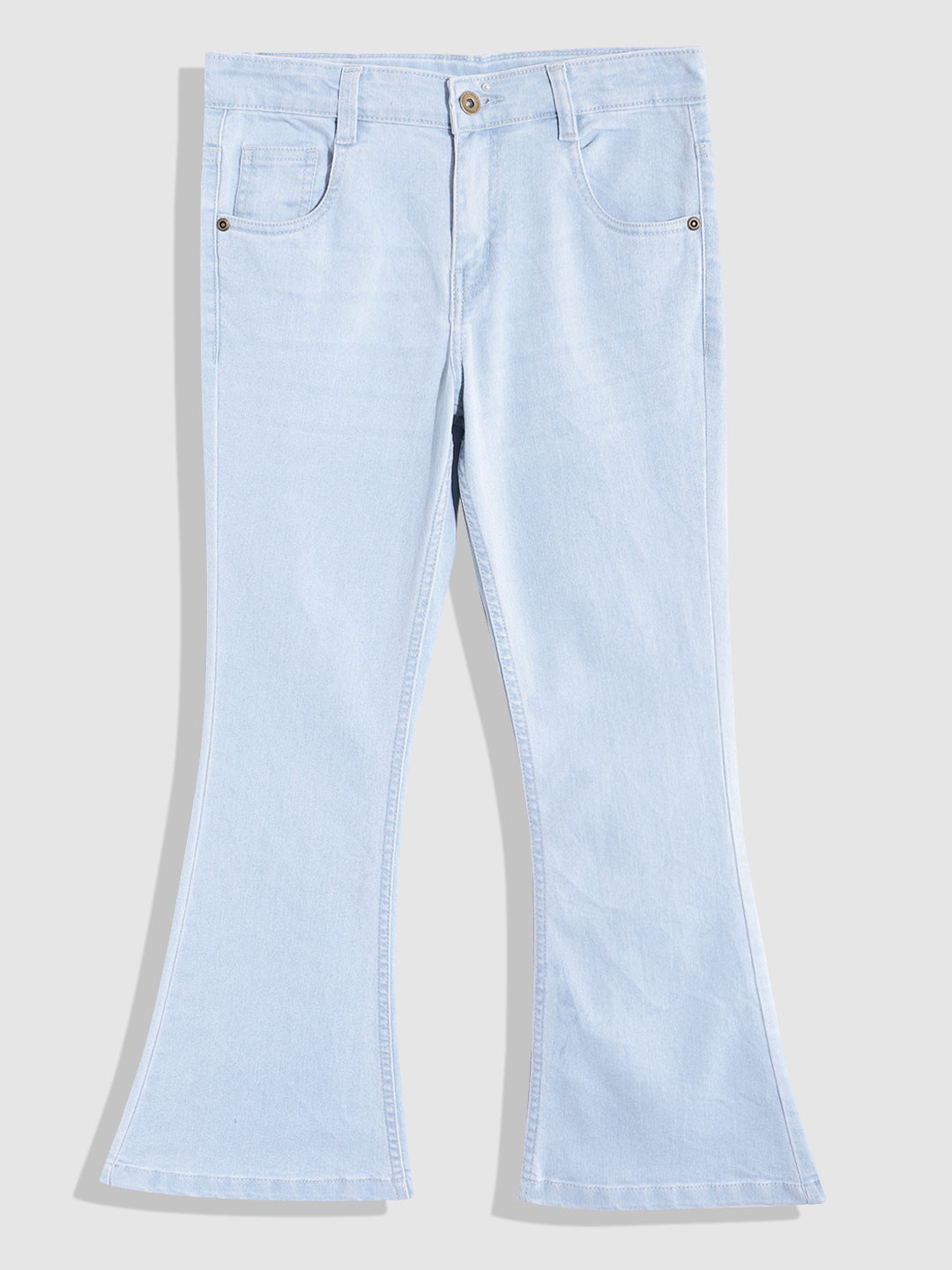 Buy YK Girls Bootcut Heavy Fade Stretchable Jeans - Jeans for Girls ...