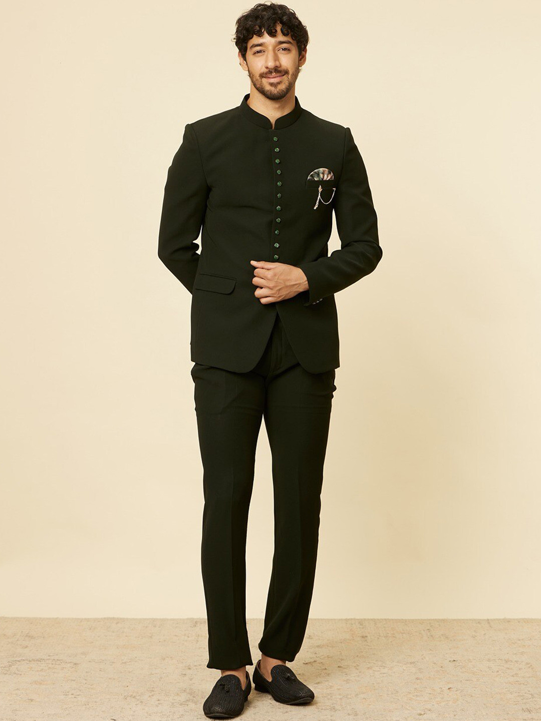 Buy Manyavar Bandhgala Tailored Fit Two Piece Suit - Suits for Men ...