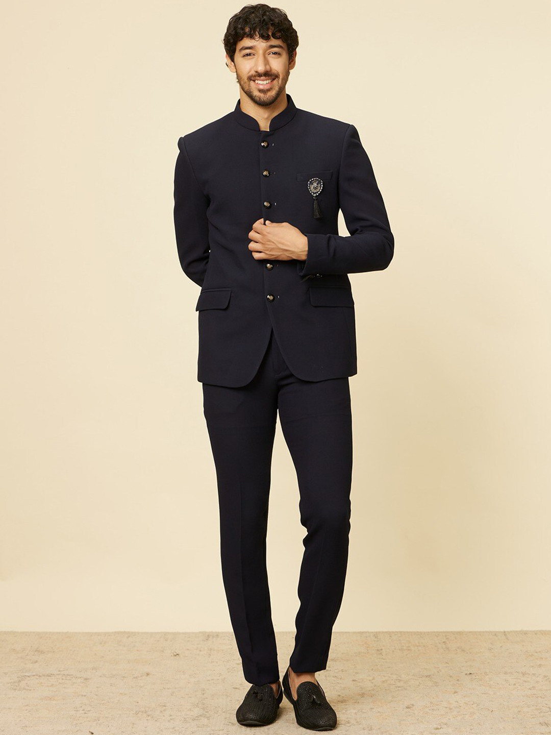 Buy Manyavar Bandhgala Tailored Fit Two Piece Suit - Suits for Men ...